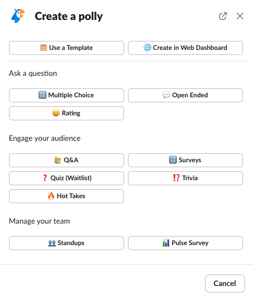 Creating Pollys in Slack